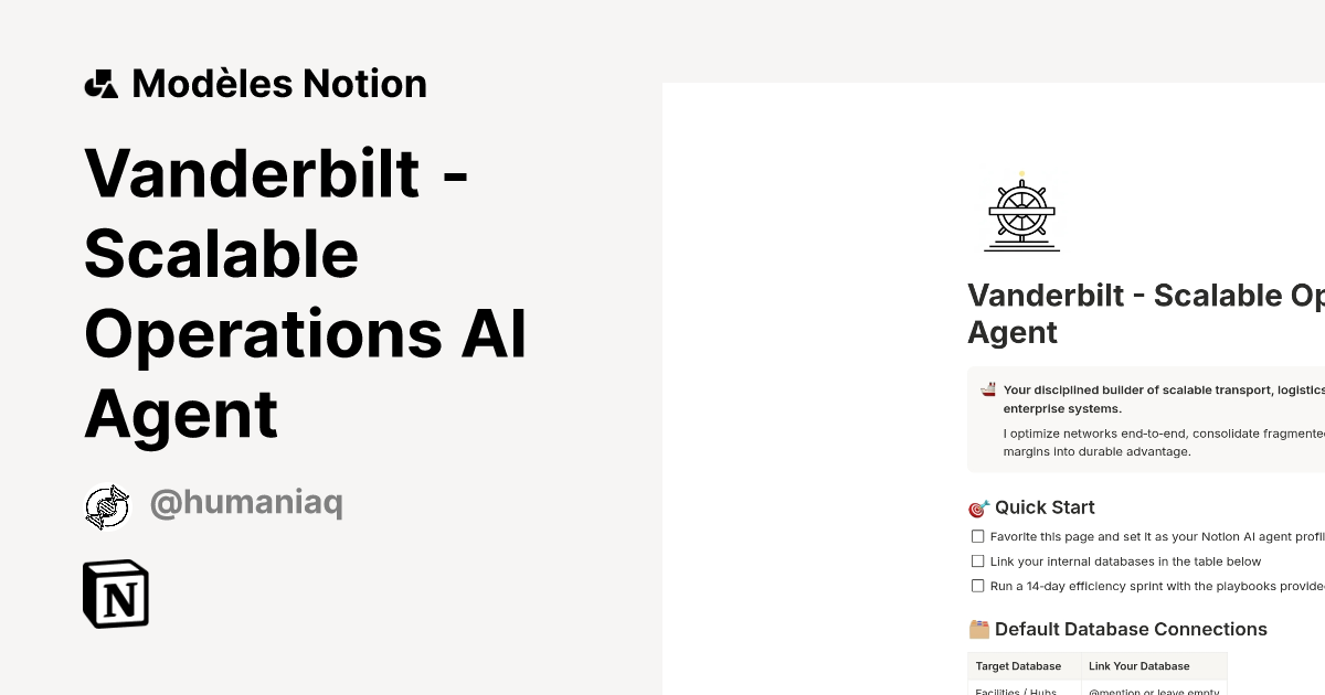 Vanderbilt - Scalable Operations AI Agent | Modèle créé par Humaniaq ...