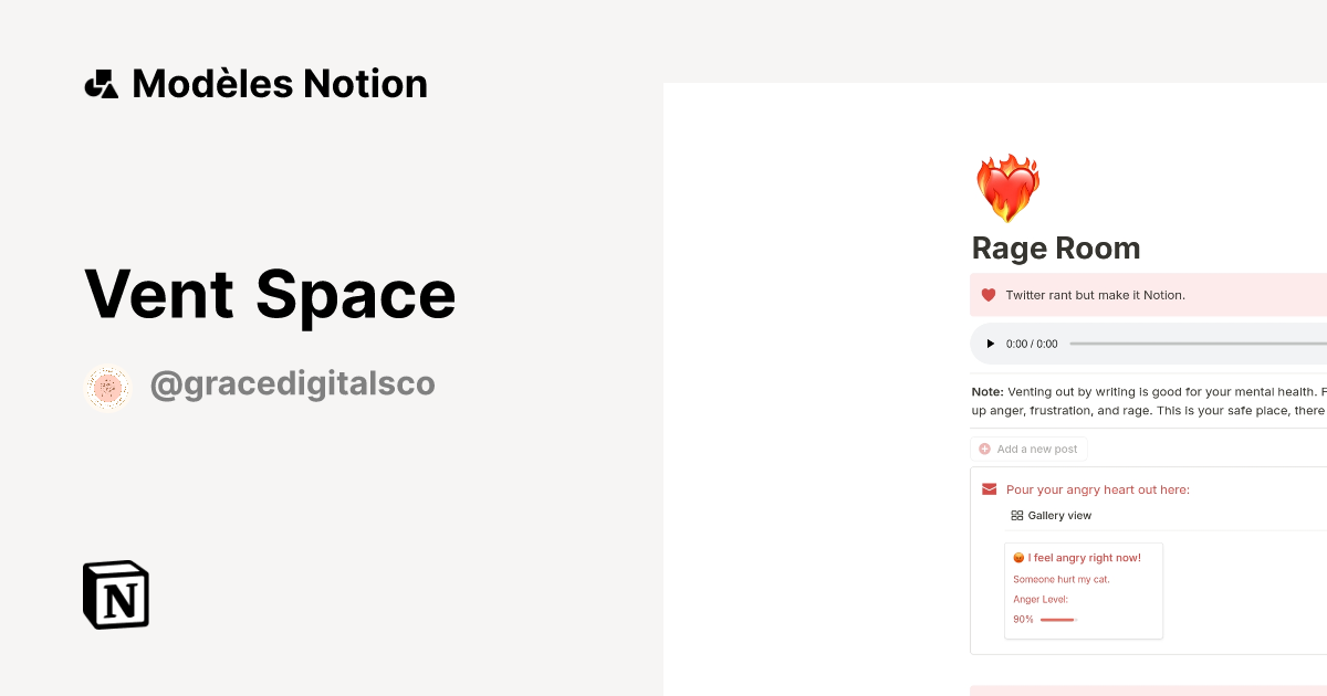 Modèle Vent Space | Marketplace Notion