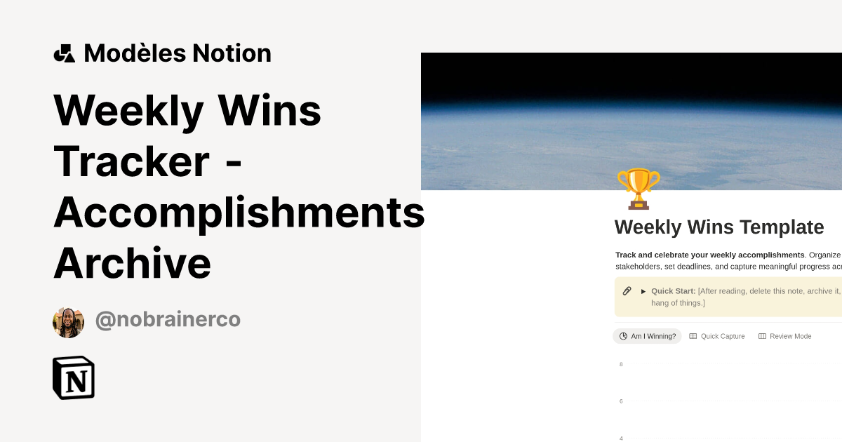 Weekly Wins Tracker - Accomplishments Archive | Modèle créé par No ...