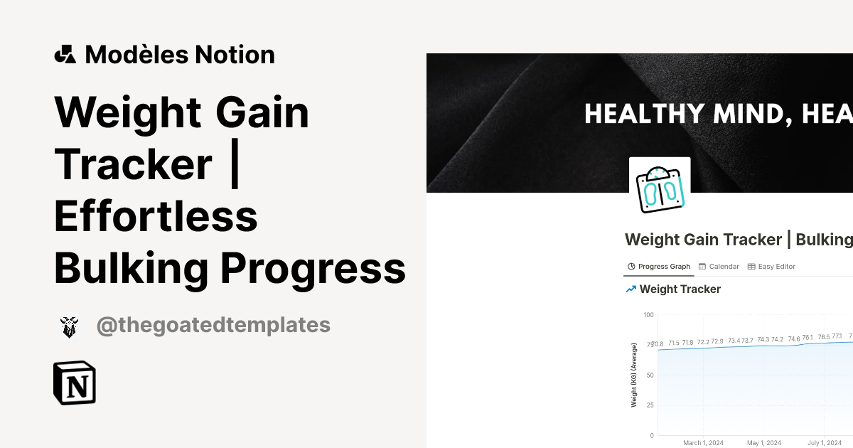Weight Gain Tracker | Effortless Bulking Progress | Modèle créé par ...