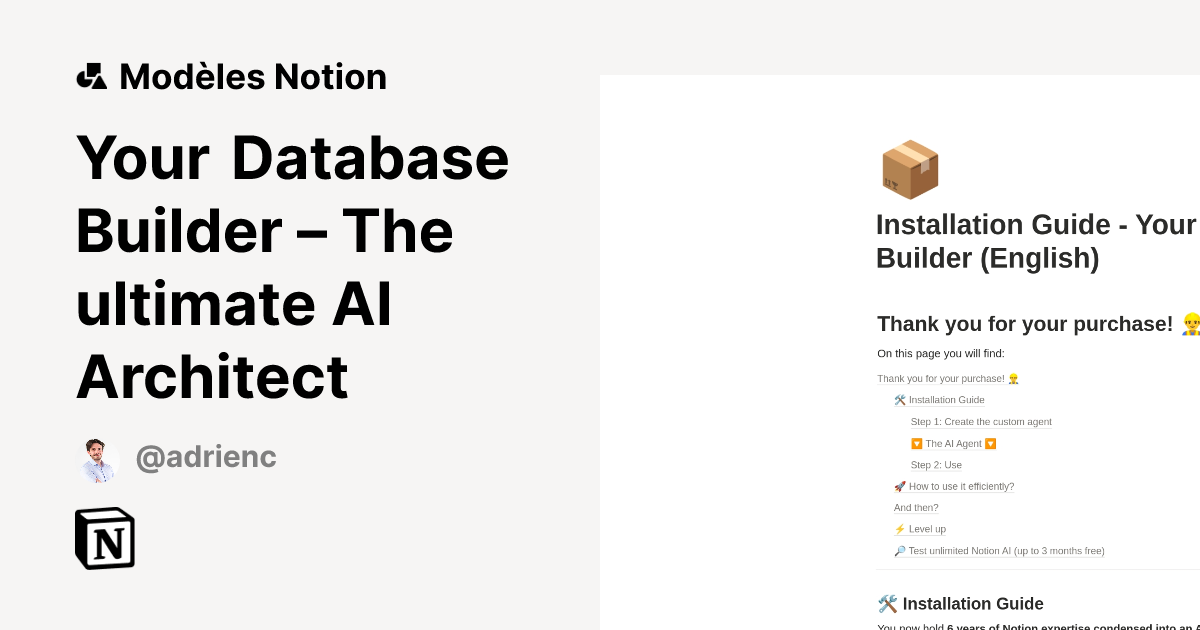Modèle Your Database Builder – The ultimate AI Architect | Marketplace ...