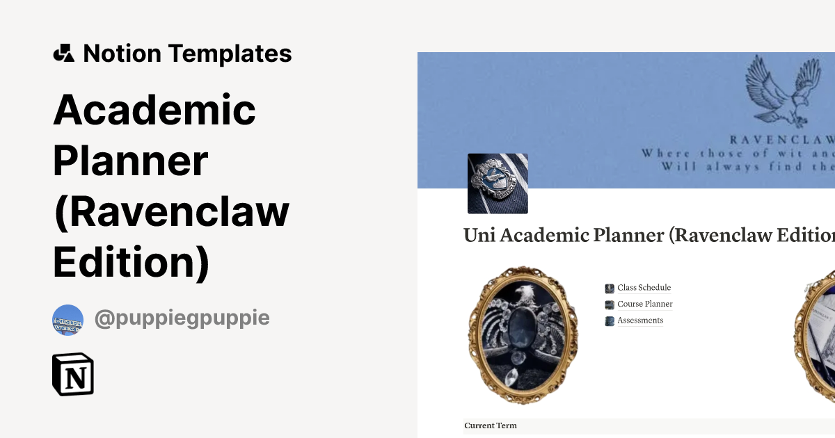 תבנית Academic Planner (Ravenclaw Edition) מאת Guppie | Marketplace של ...