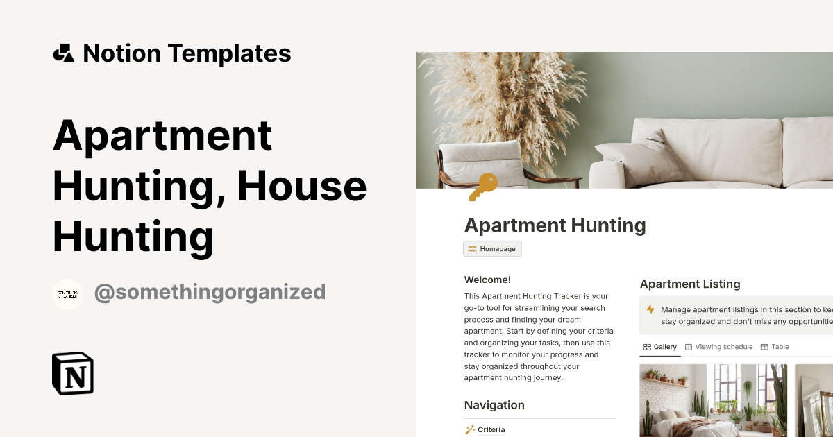 תבנית Apartment Hunting, House Hunting מאת Something Organized ...