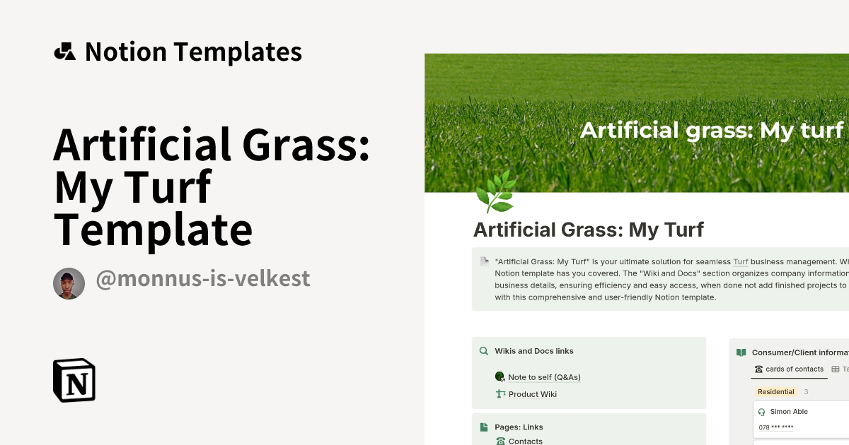 תבנית Artificial Grass: My Turf Template מאת Monnus is Velkest ...