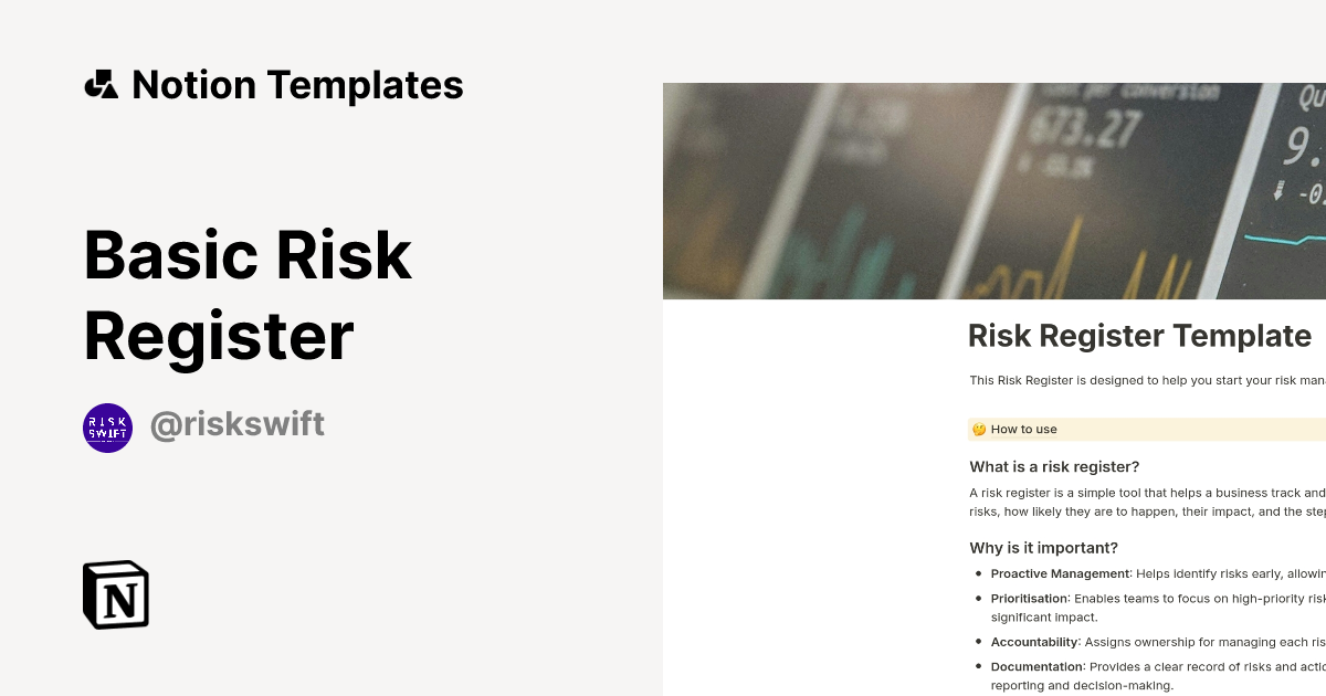 תבנית Basic Risk Register | Marketplace של Notion