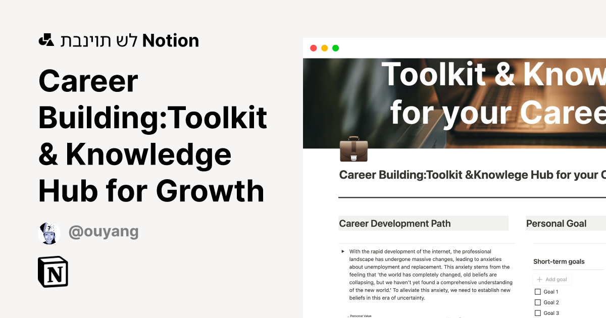 תבנית Career Building:Toolkit & Knowledge Hub for Growth | Marketplace ...