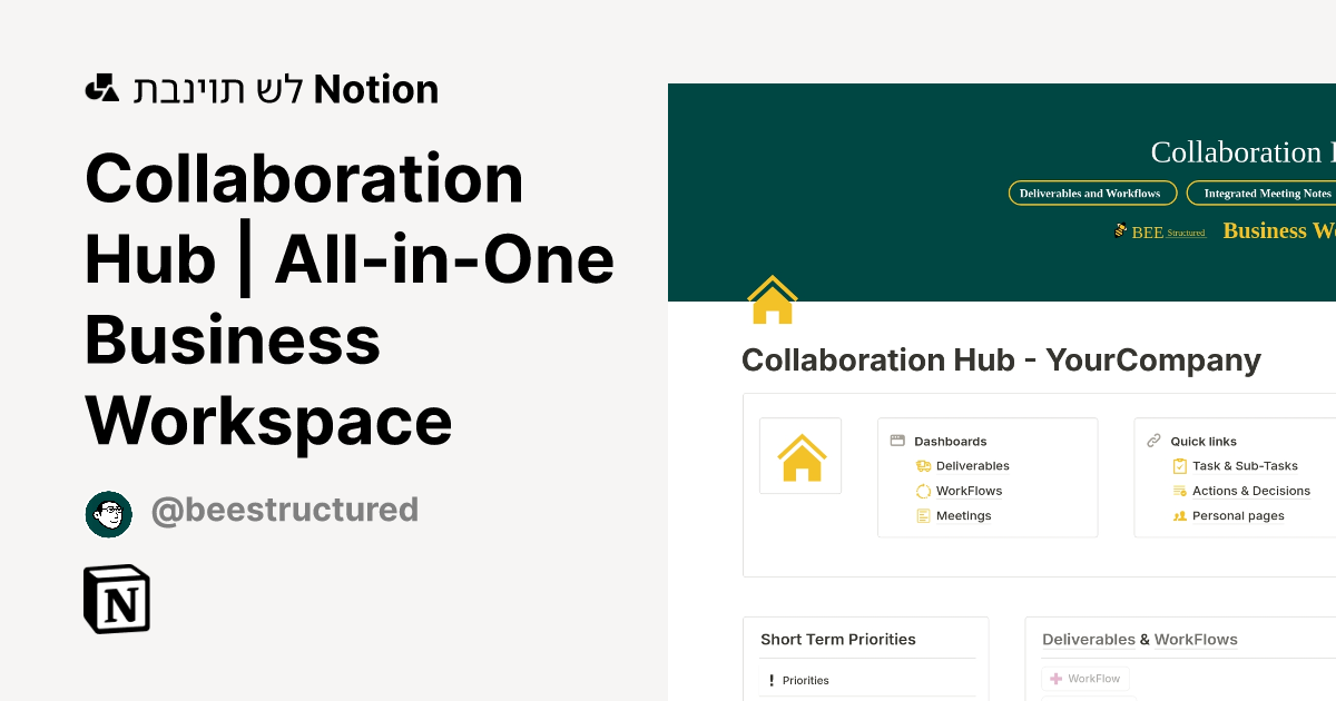 תבנית Collaboration Hub | All-in-One Business Workspace | Marketplace ...