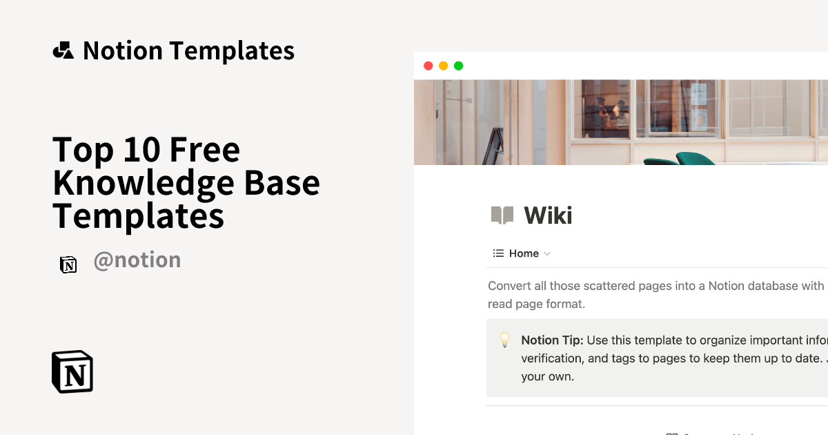 Top 10 Free Knowledge Base Templates | Marketplace תבניות של Notion