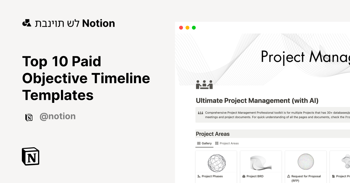 Top 10 Paid Objective Timeline Templates | Marketplace תבניות של Notion