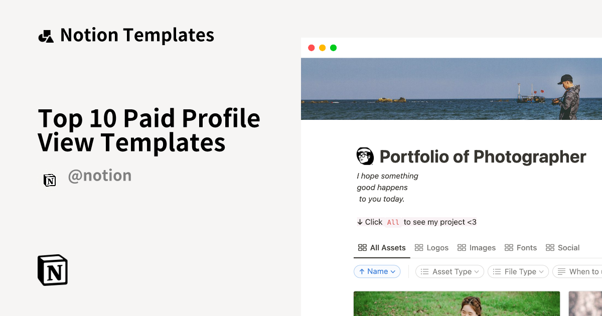 Top 10 Paid Profile View Templates | Marketplace תבניות של Notion