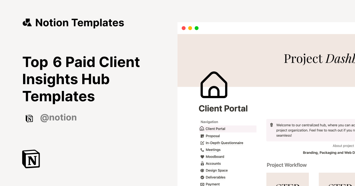 Top 6 Paid Client Insights Hub Templates | Marketplace תבניות של Notion