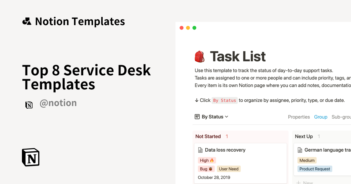 Top 8 Service Desk Templates | Marketplace תבניות של Notion