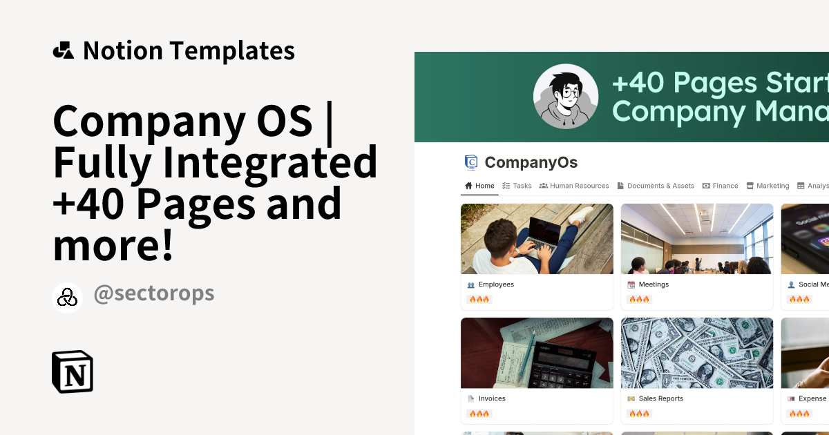 תבנית Company OS | Fully Integrated +40 Pages and more! | Marketplace ...