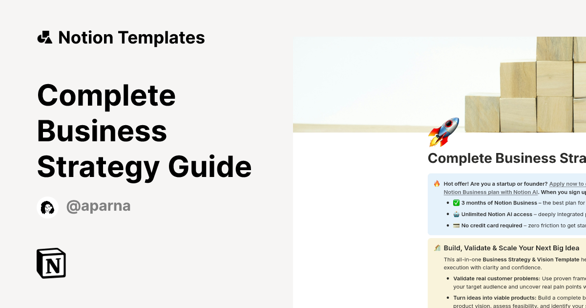 תבנית Complete Business Strategy Guide מאת Aparna Biswas | Marketplace ...