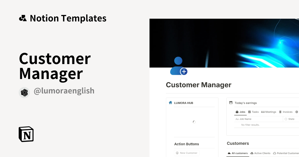 תבנית Customer Manager | Marketplace של Notion