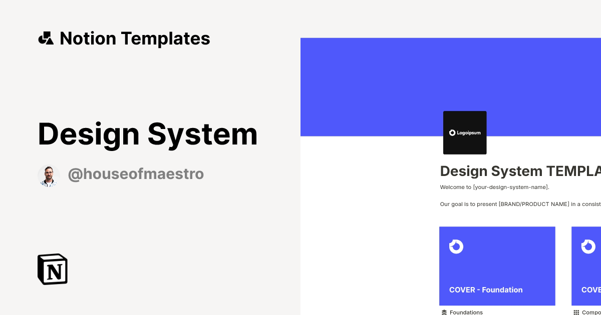 תבנית Design System | Marketplace של Notion