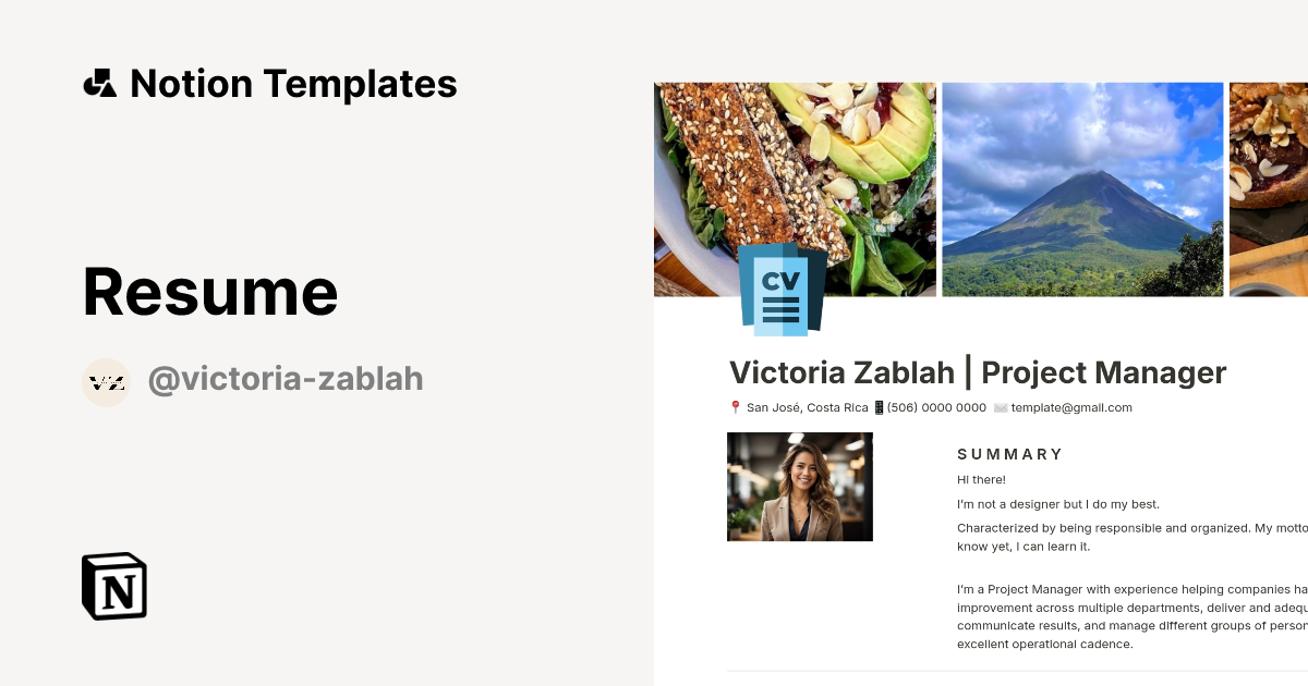 תבנית Resume | Marketplace של Notion