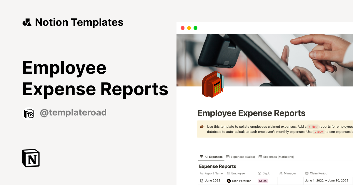 תבנית Employee Expense Reports | Marketplace של Notion