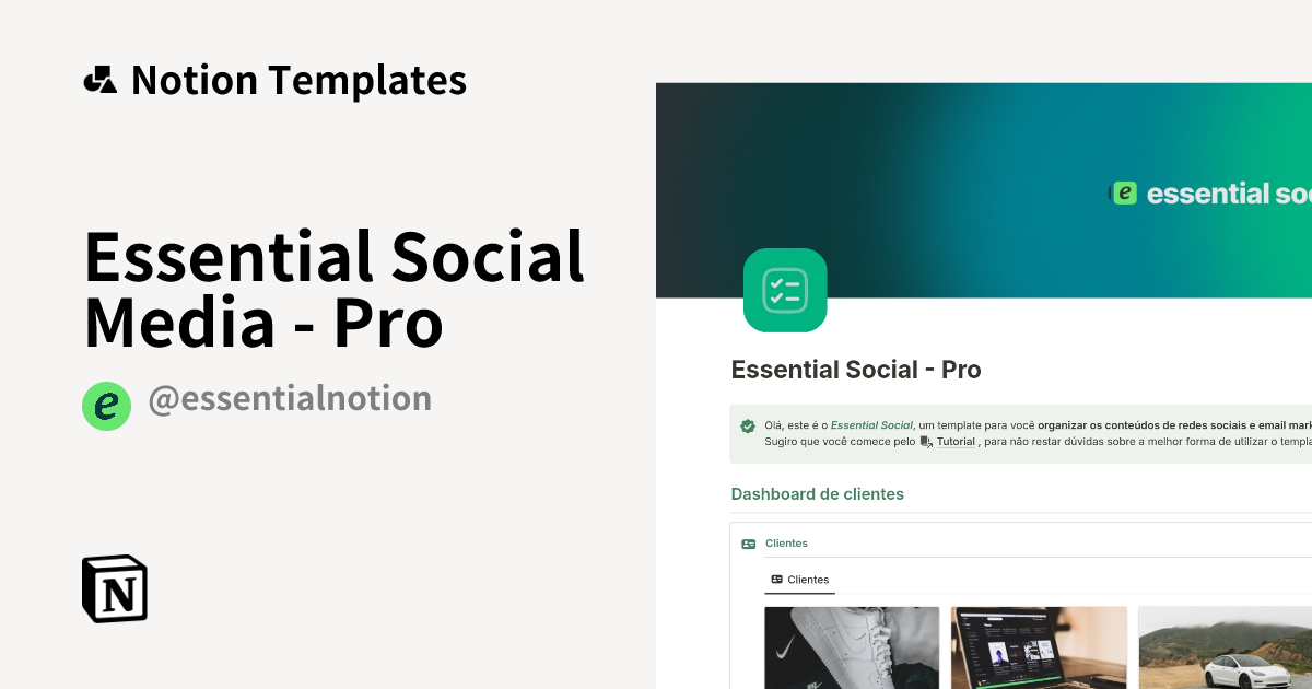 תבנית Essential Social Media - Pro מאת Essential Notion | Marketplace ...