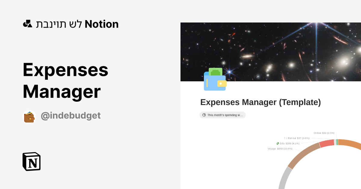 תבנית Expenses Manager | Marketplace של Notion