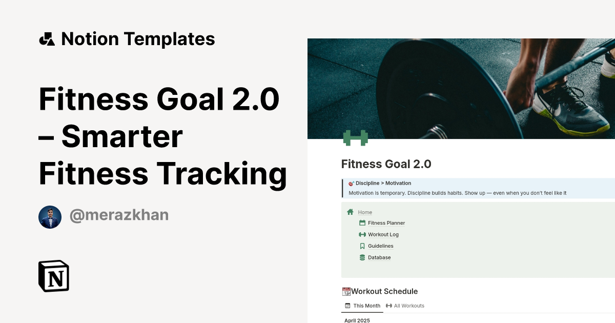 תבנית Fitness Goal 2.0 – Smarter Fitness Tracking מאת Meraz Khan ...