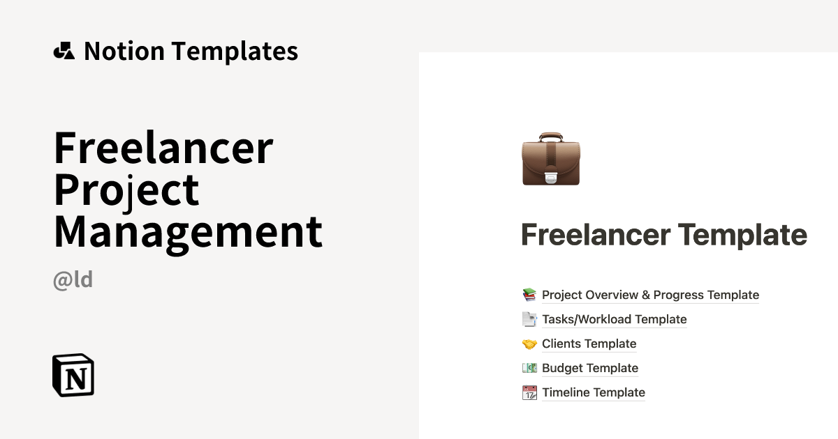 תבנית Freelancer Project Management | Marketplace של Notion