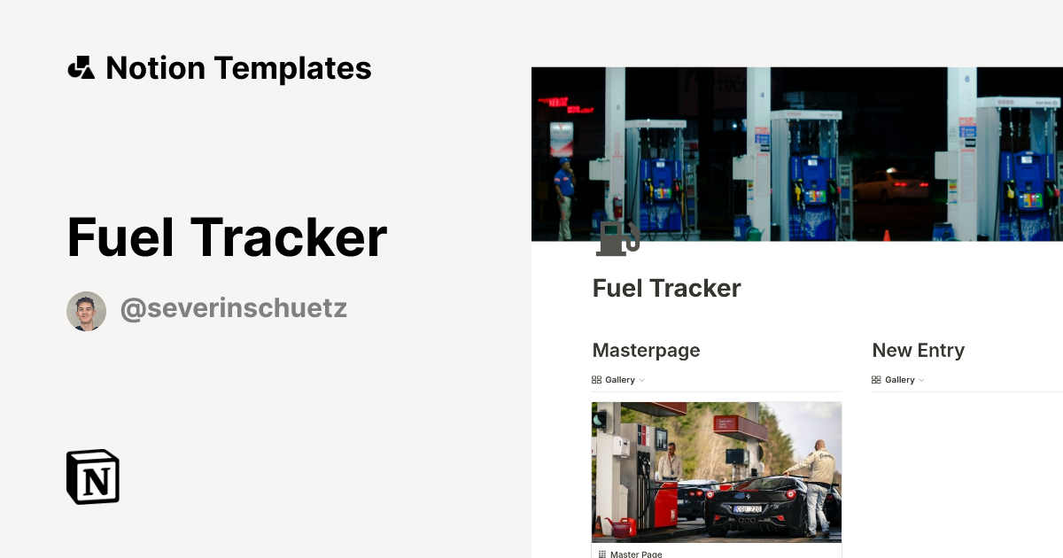 תבנית Fuel Tracker | Marketplace של Notion