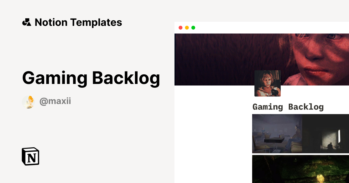 תבנית Gaming Backlog מאת maxii | Marketplace של Notion