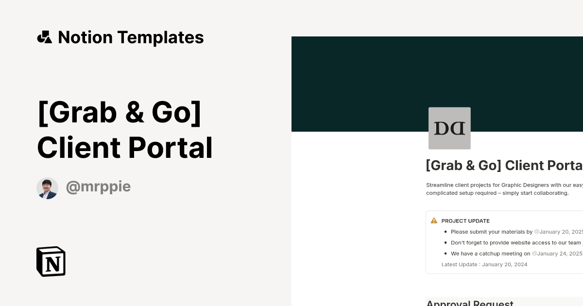 תבנית [Grab & Go] Client Portal | Marketplace של Notion