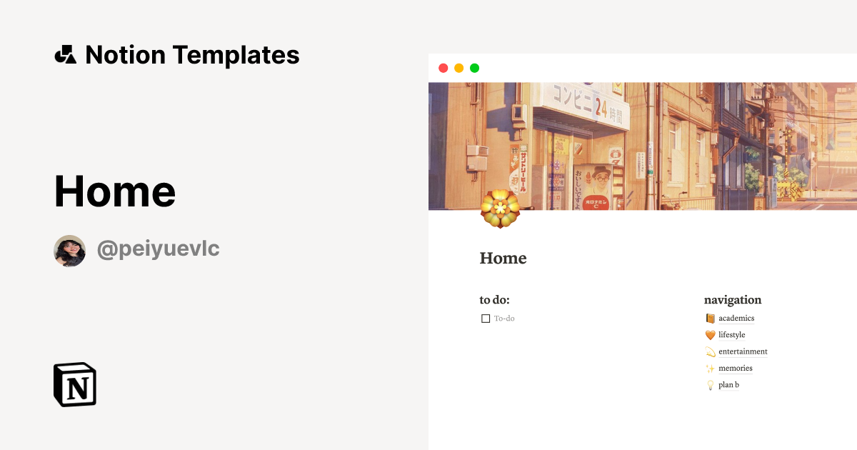 תבנית Home מאת Homepage | Marketplace של Notion