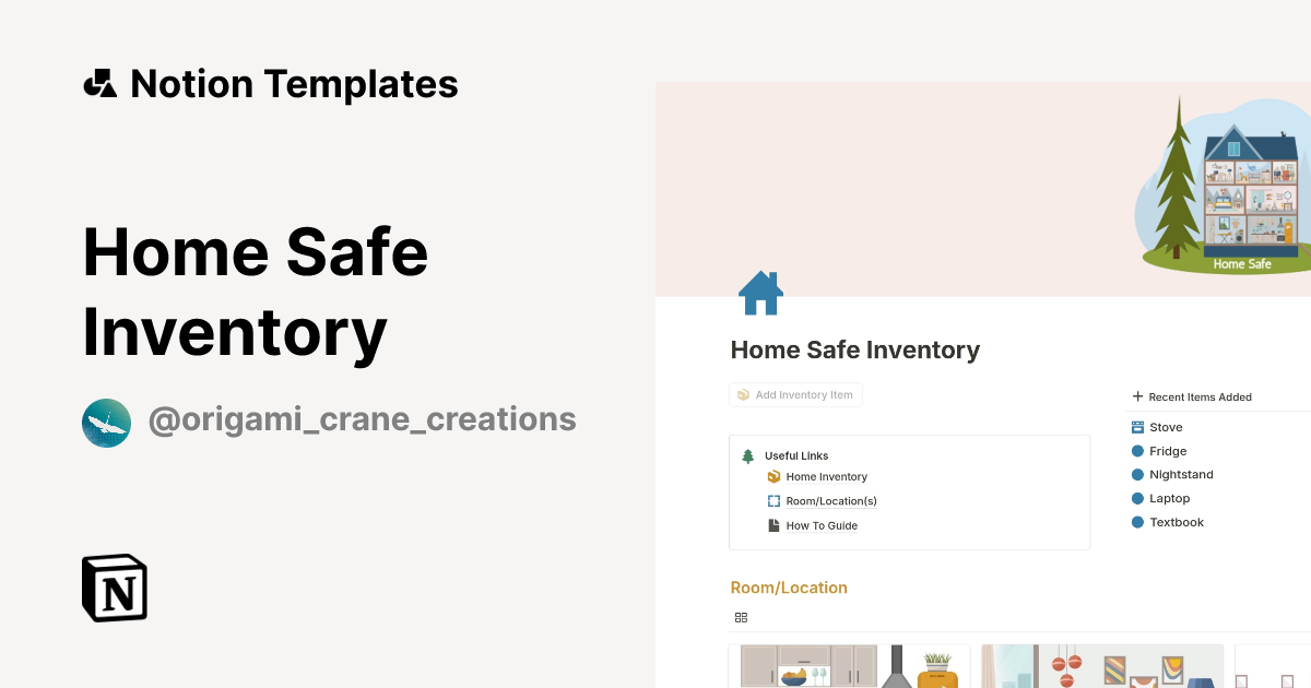 תבנית Home Safe Inventory | Marketplace של Notion
