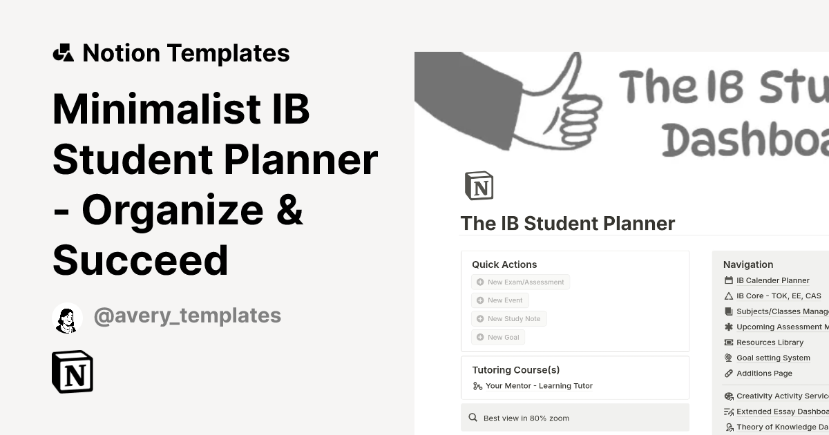 תבנית Minimalist IB Student Planner - Organize & Succeed מאת avery's ...