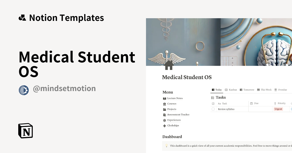 תבנית Medical Student OS | Marketplace של Notion
