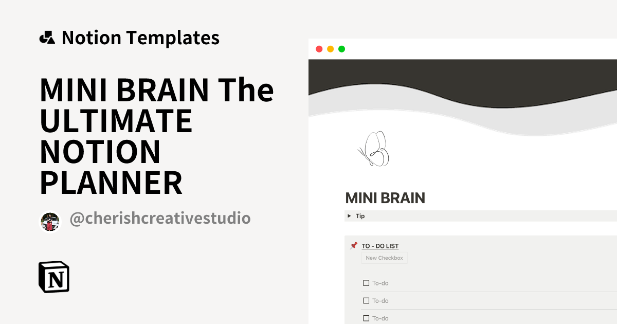 תבנית MINI BRAIN The ULTIMATE NOTION PLANNER מאת Preethi Akshay ...