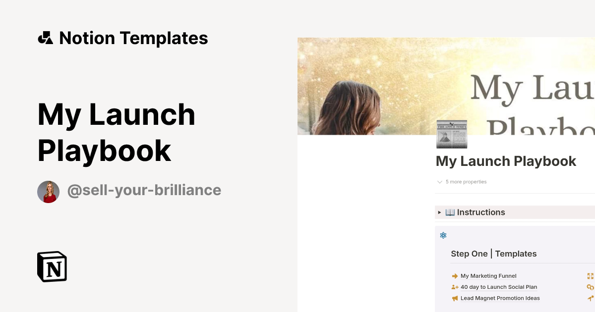 תבנית My Launch Playbook | Marketplace של Notion