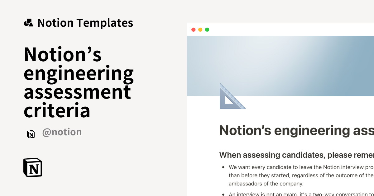 תבנית Notion’s engineering assessment criteria מאת Notion | Marketplace ...