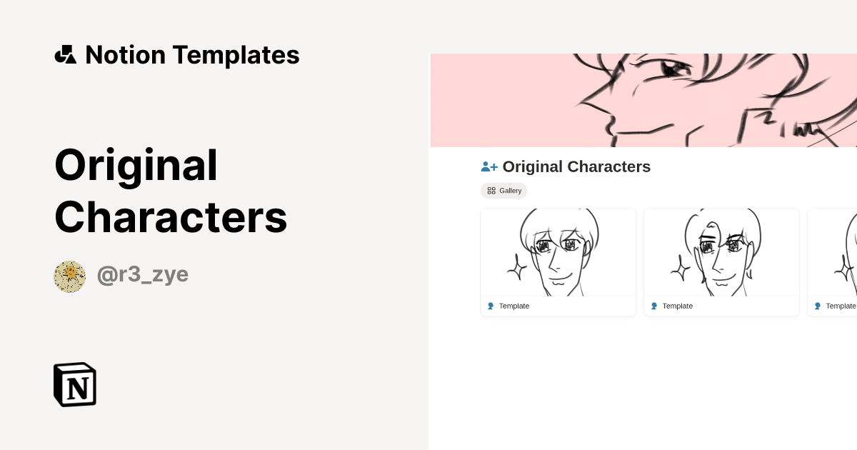 תבנית Original Characters מאת Cryptis | Marketplace של Notion