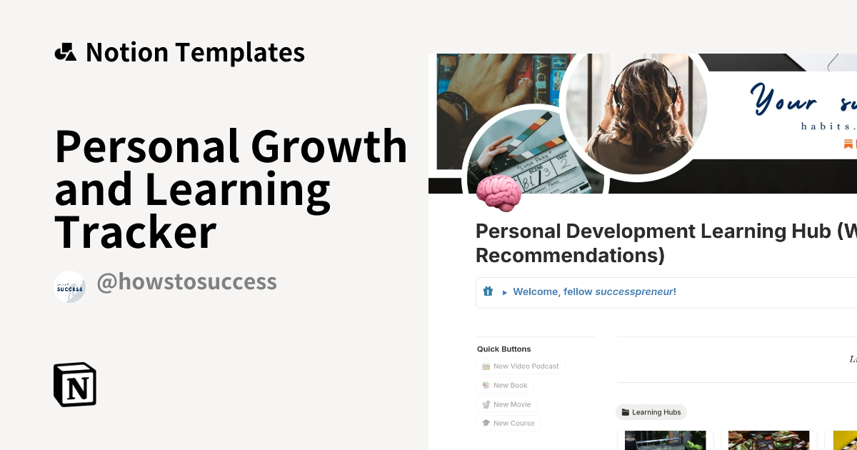 תבנית Personal Growth and Learning Tracker | Marketplace של Notion