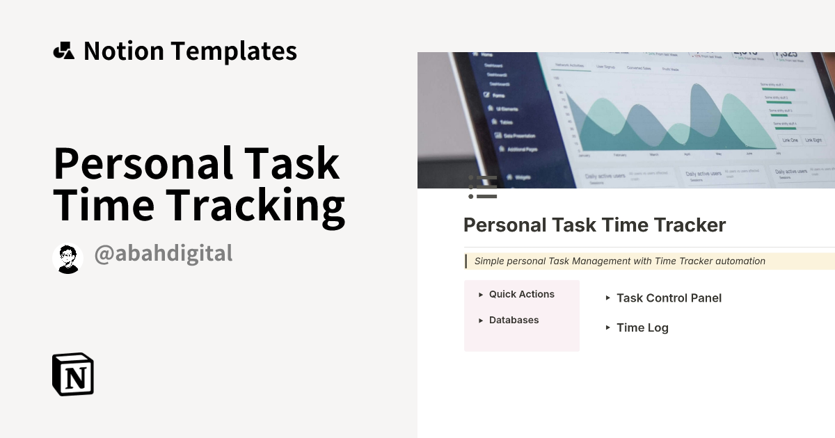 תבנית Personal Task Time Tracking מאת Abah Digital | Marketplace של Notion