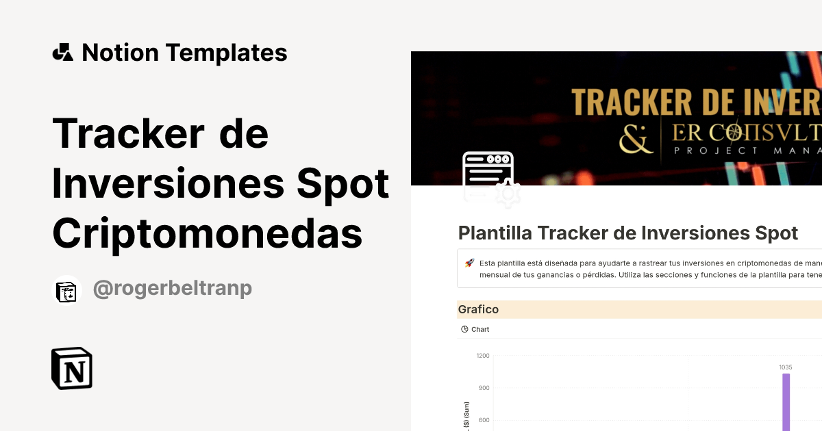 תבנית Tracker de Inversiones Spot Criptomonedas | Marketplace של Notion