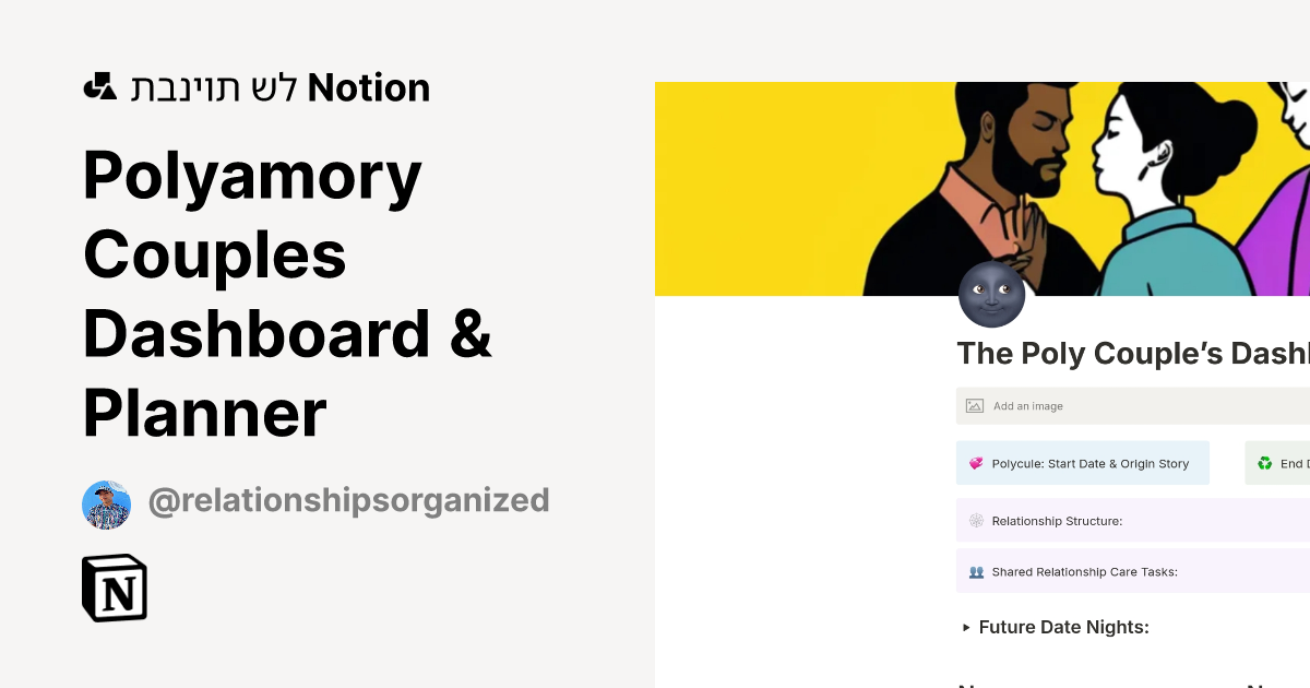 תבנית Polyamory Couples Dashboard & Planner | Marketplace של Notion