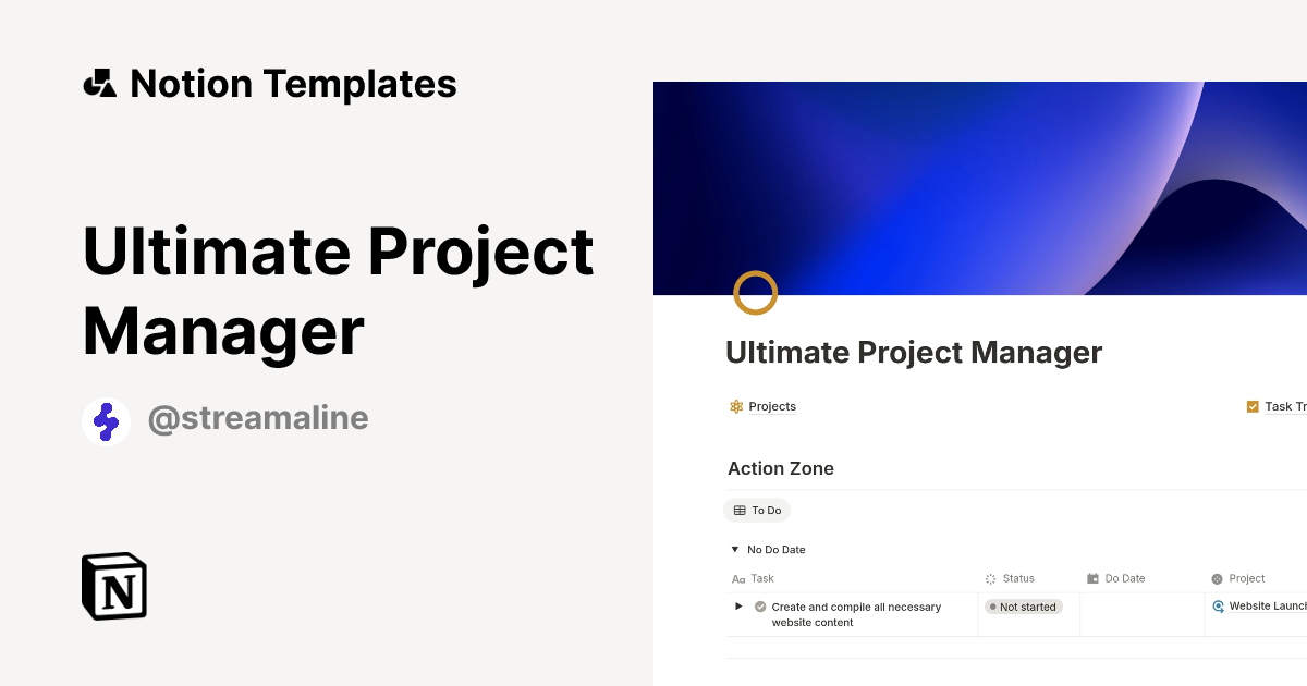 תבנית Ultimate Project Manager | Marketplace של Notion