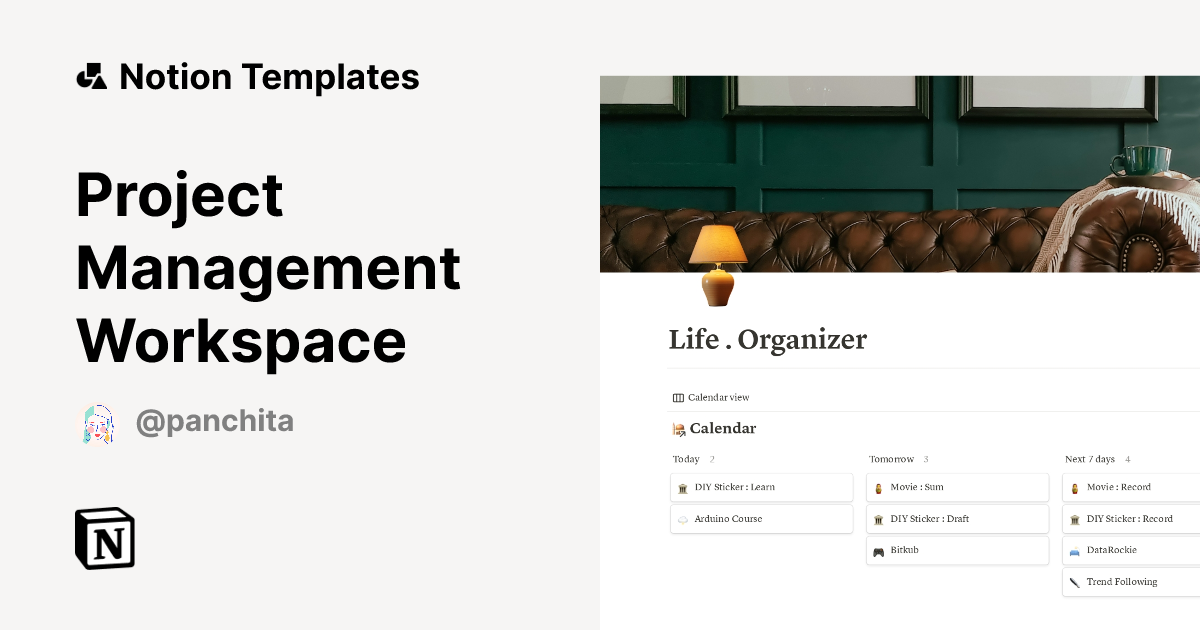 תבנית Project Management Workspace | Marketplace של Notion