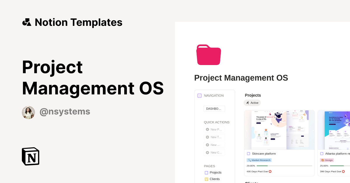 תבנית Project Management OS | Marketplace של Notion