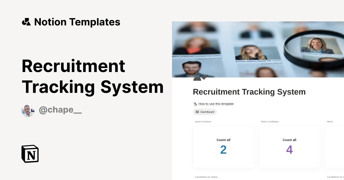 תבנית Recruitment Tracking System | Marketplace של Notion