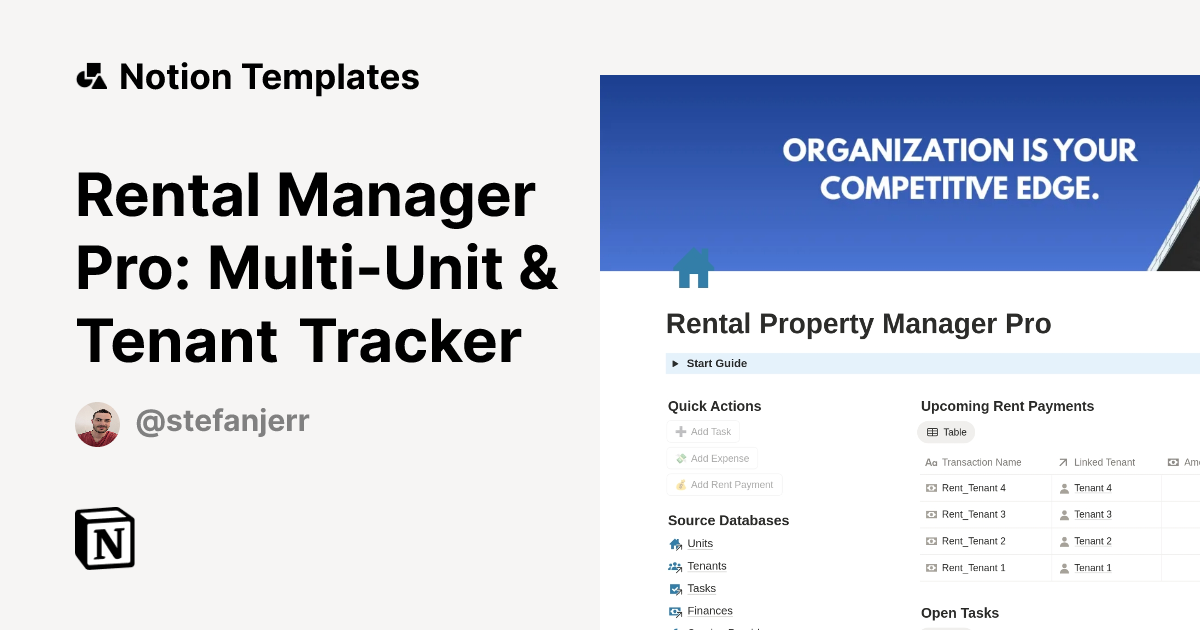 תבנית Rental Manager Pro: Multi-Unit & Tenant Tracker | Marketplace של ...