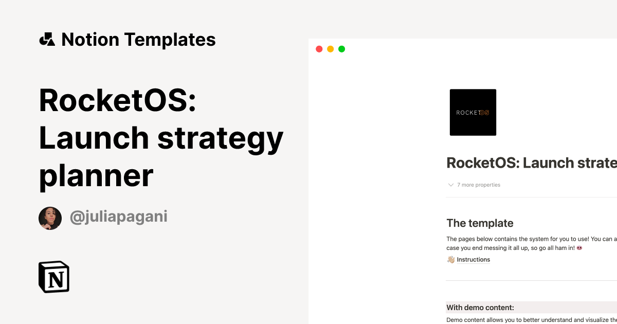 תבנית RocketOS: Launch strategy planner מאת Julia Pagani | Marketplace ...