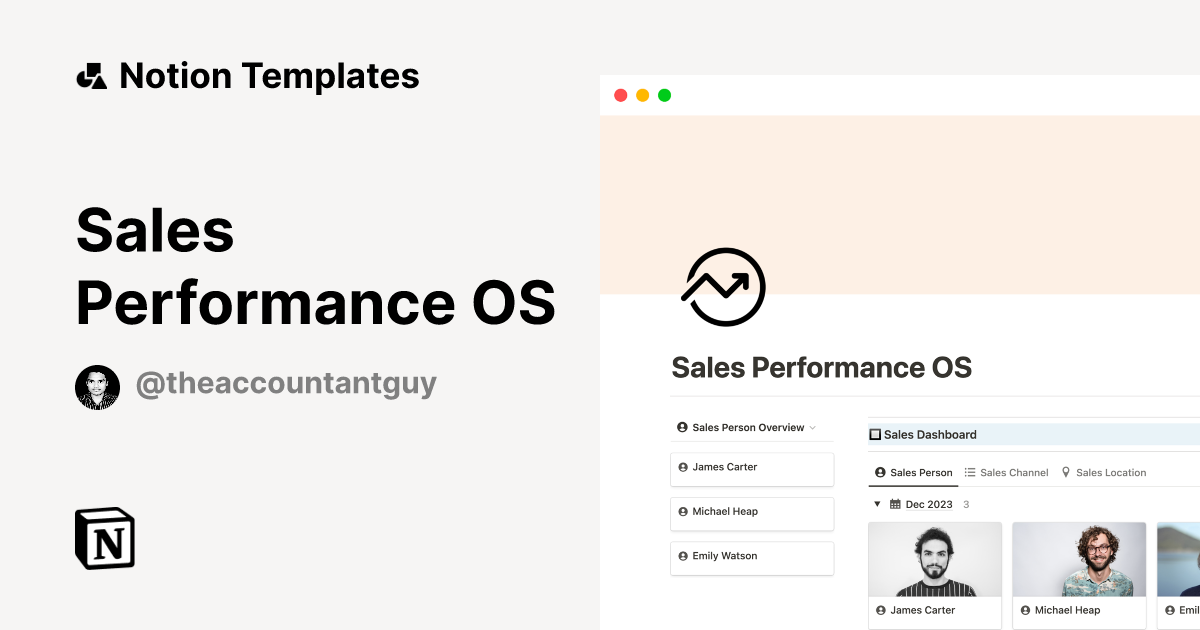 תבנית Sales Performance OS | Marketplace של Notion