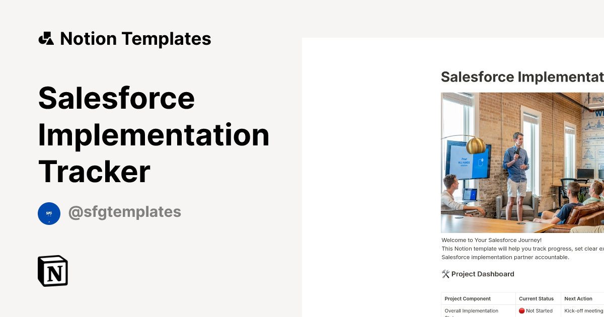 תבנית Salesforce Implementation Tracker מאת SFG Templates | Marketplace ...