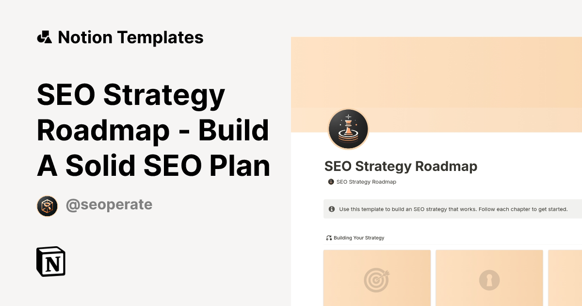 תבנית SEO Strategy Roadmap - Build A Solid SEO Plan | Marketplace של Notion